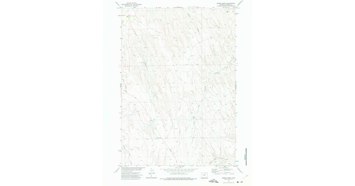 1972 Map of Brown Ranch, Johnson County, WY — High-Res | Pastmaps