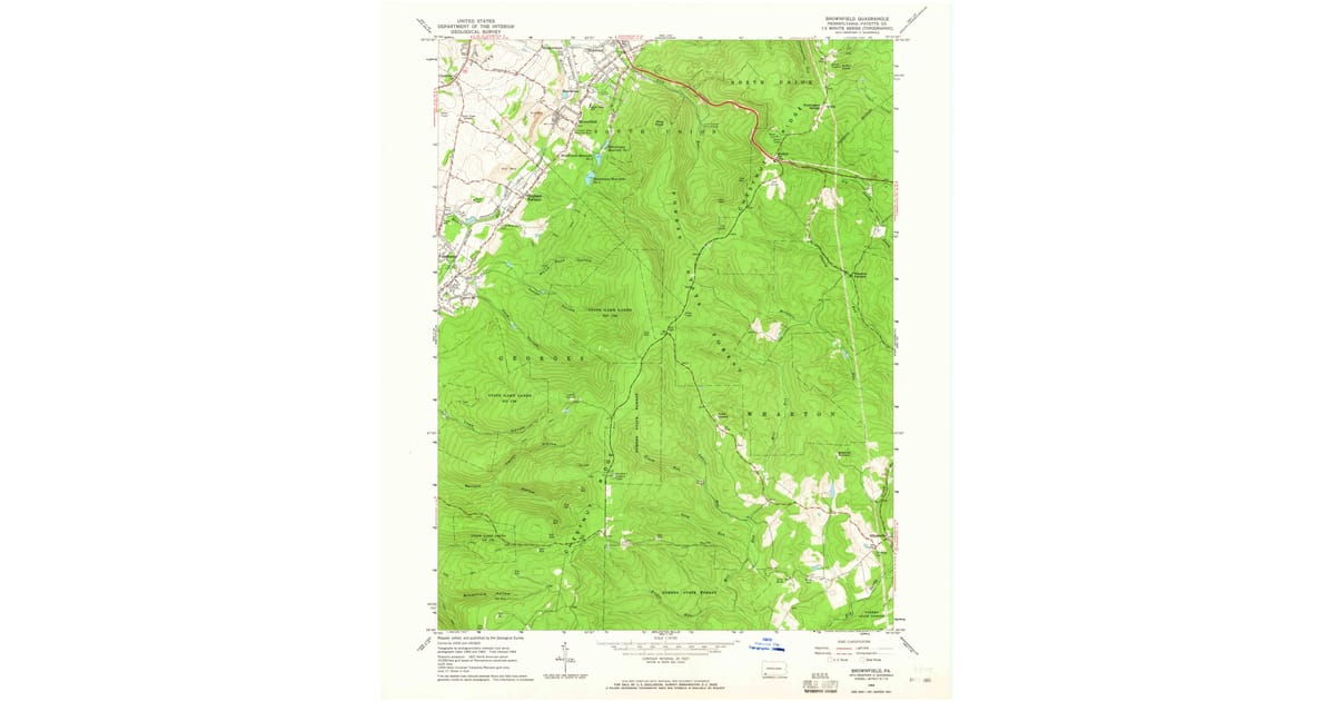 1964 Map of Brownfield, Fayette County, PA — High-Res | Pastmaps