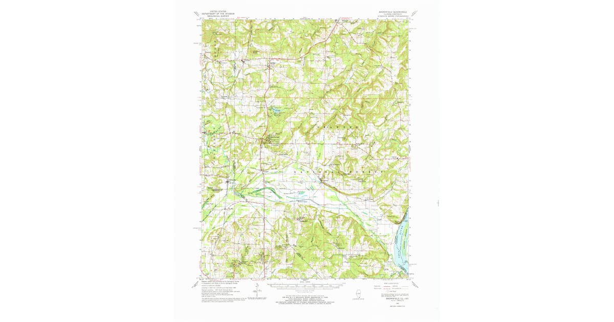 1962 Map of Brownfield, Pope County, IL — High-Res | Pastmaps