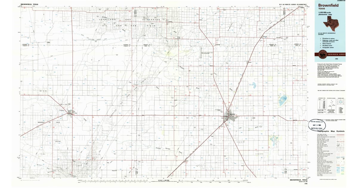 1980s Maps of Yoakum County, TX | Pastmaps