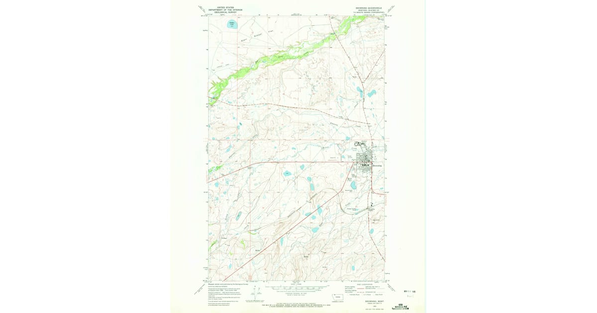1968 Map of Browning, MT — High-Res | Pastmaps