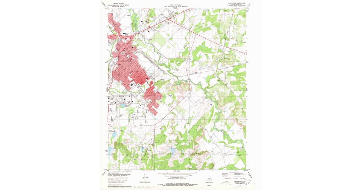 1980 Map of Brownwood, TX — High-Res | Pastmaps