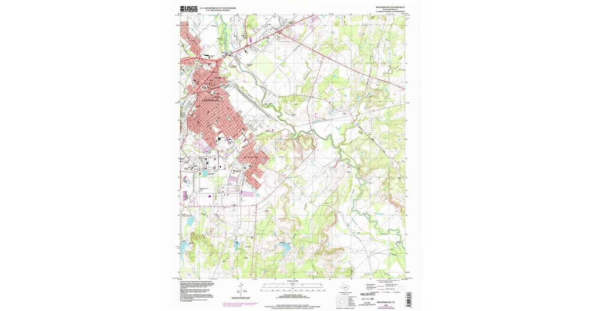 1990s Maps of Brown County, TX | Pastmaps