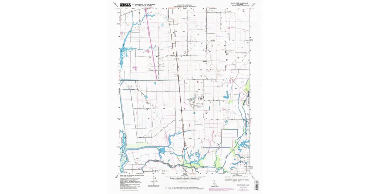 1968 Map of Bruceville, Sacramento County, CA — High-Res, 1986 Print #2 ...