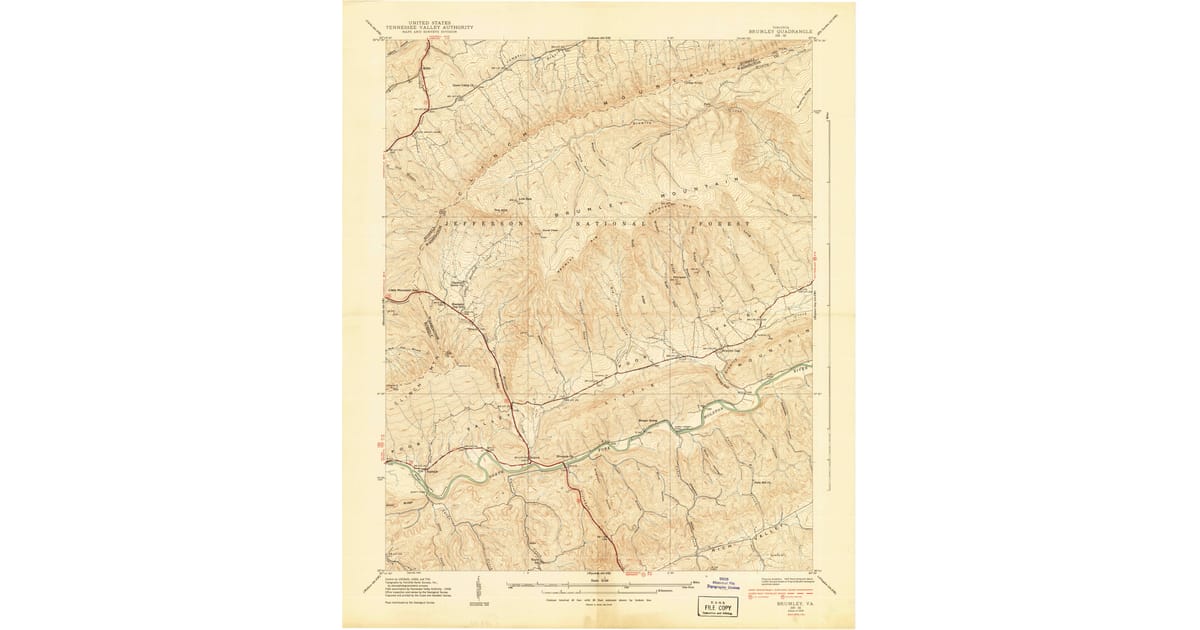 1939 Map of Brumley, Washington County, VA — High-Res | Pastmaps