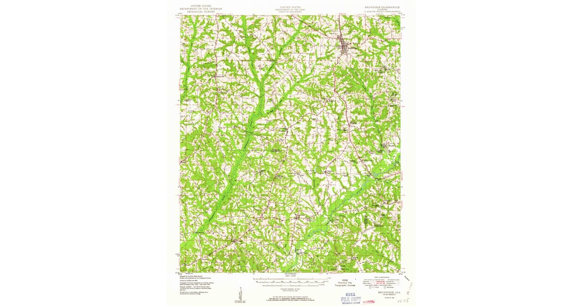 1950 Map of Brundidge, AL — High-Res | Pastmaps