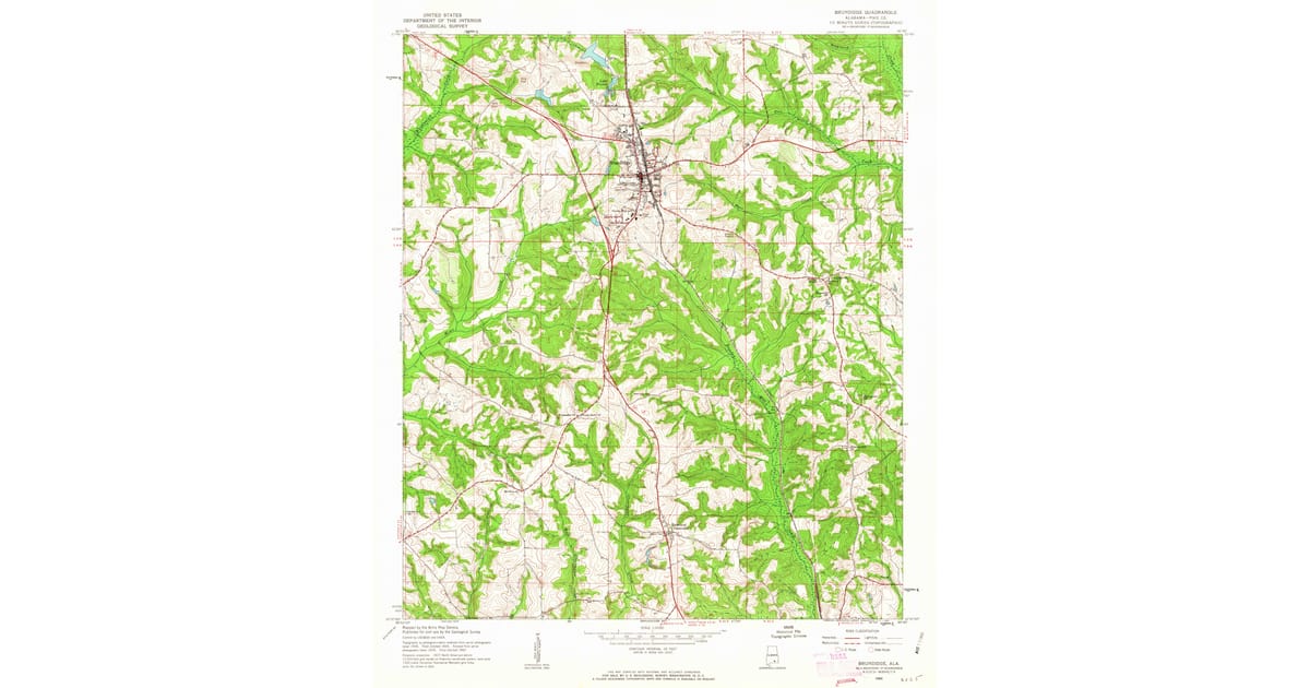 1960 Map of Brundidge, AL — High-Res | Pastmaps