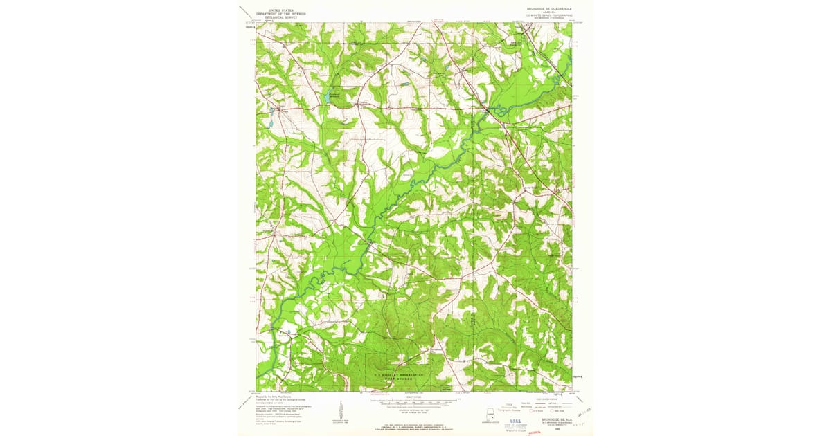 1960 Map of Brundidge SE, Coffee County, AL — High-Res | Pastmaps