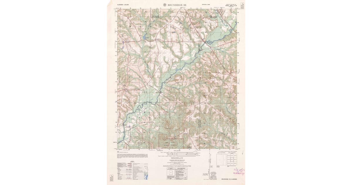 1962 Map of Brundidge SE, Coffee County, AL — High-Res | Pastmaps