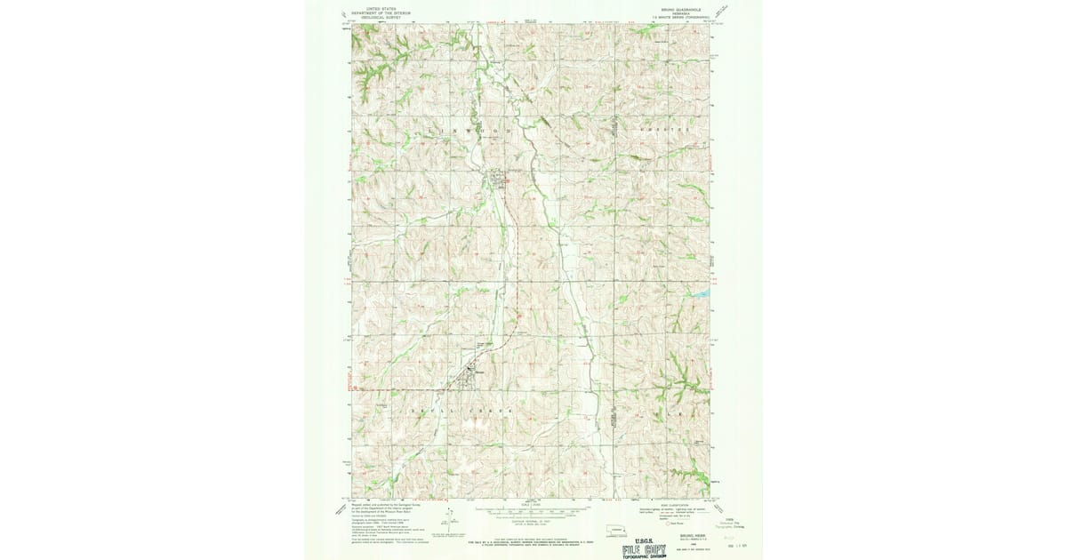 1968 Map of Bruno, NE — High-Res | Pastmaps