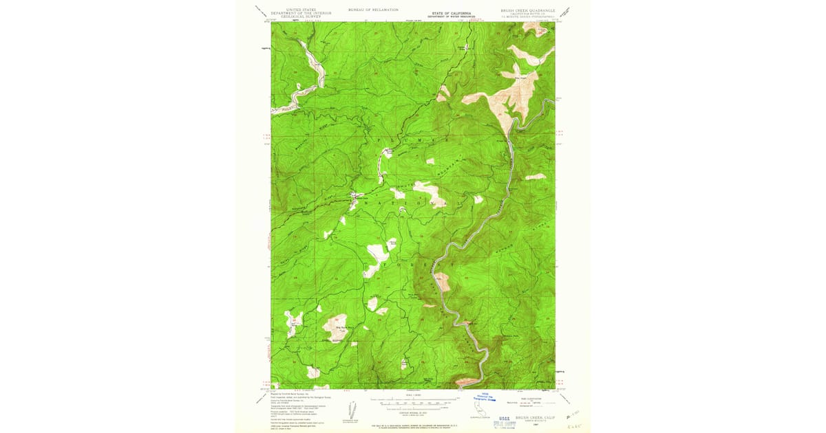 1947 Map of Brush Creek, Butte County, CA — High-Res | Pastmaps