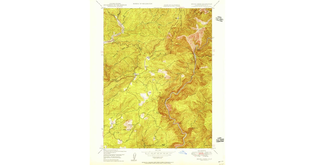 1956 Map of Brush Creek, Butte County, CA — High-Res | Pastmaps