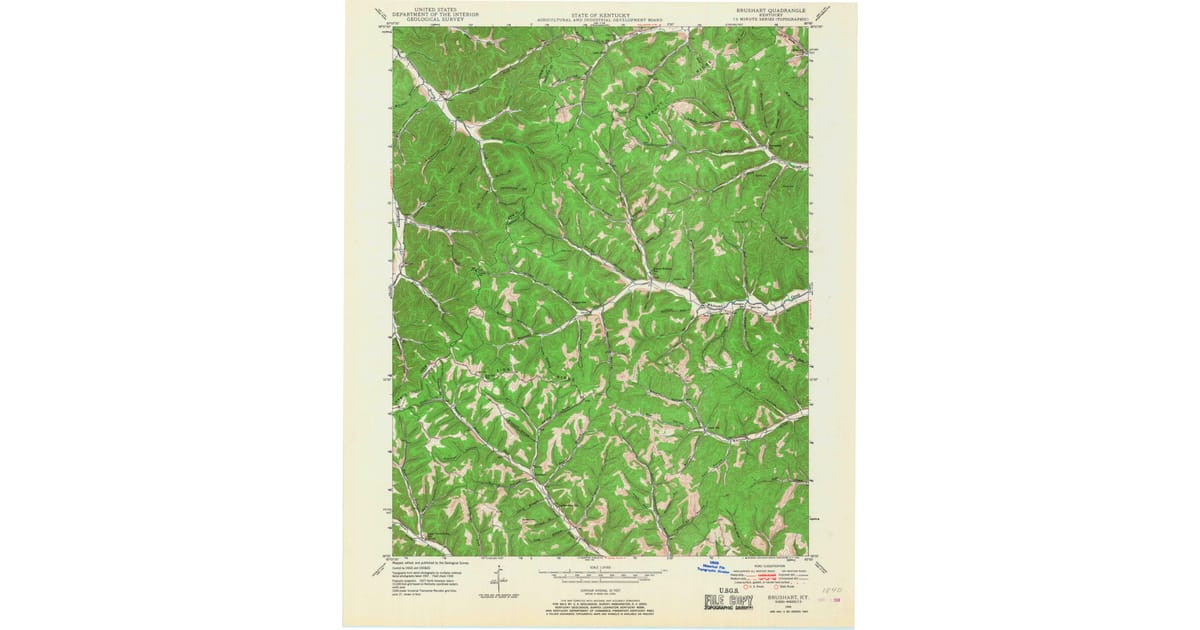 1949 Map of Brushart, Greenup County, KY — High-Res | Pastmaps