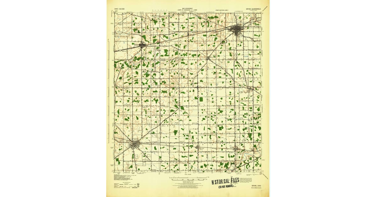 1943 Map of Bryan, Ohio — High-Res | Pastmaps