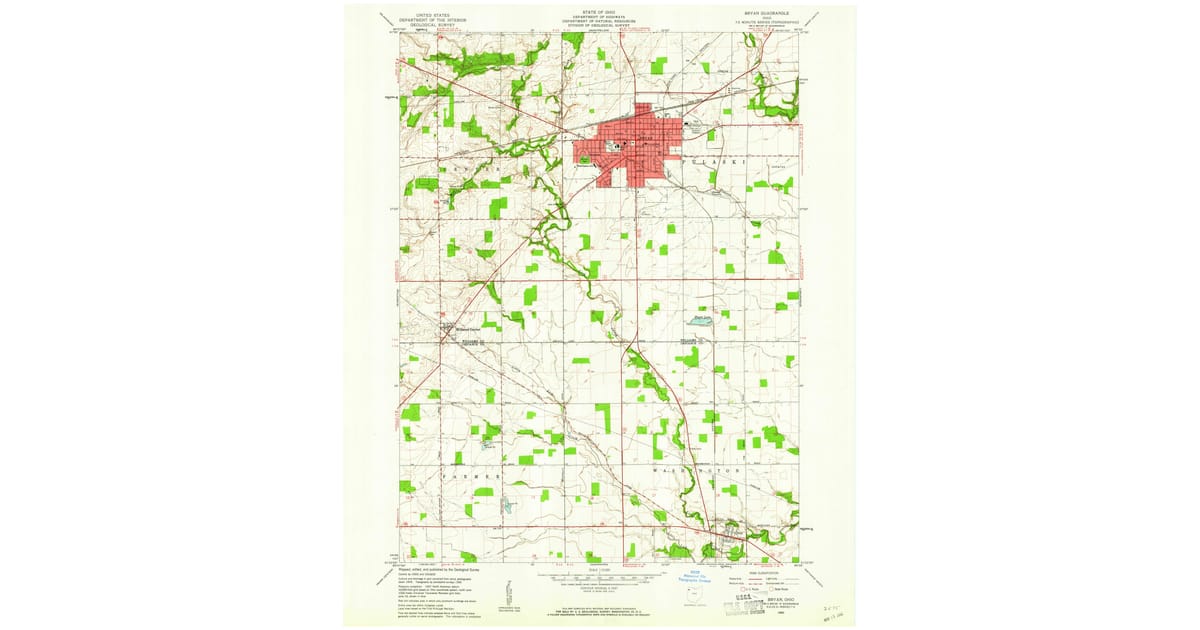 1960 Map of Bryan, OH — High-Res | Pastmaps