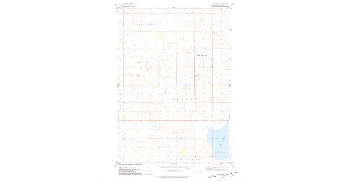 1973 Map of Bryant NE, Hamlin County, SD — High-Res | Pastmaps