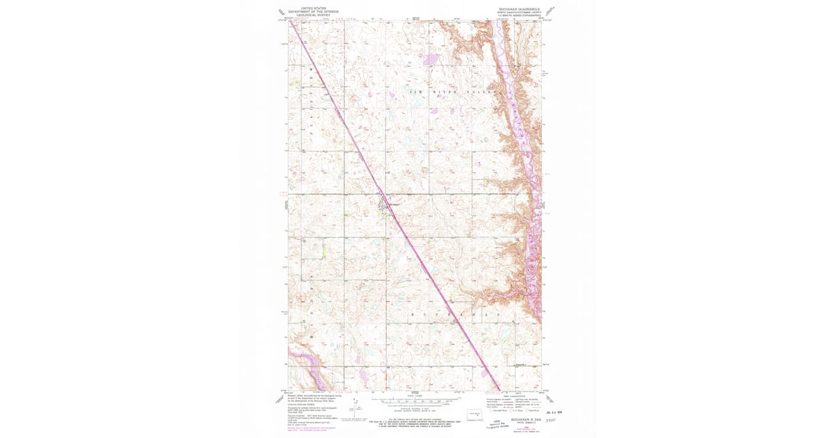 1950 Map of Buchanan, ND — High-Res | Pastmaps