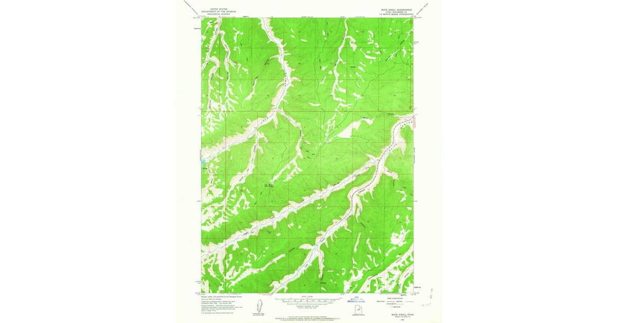 1962 Map of Buck Knoll, Duchesne County, UT — High-Res | Pastmaps