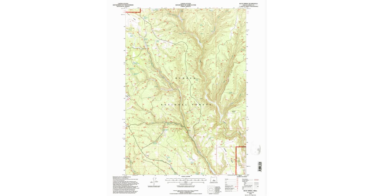 1992 Map of Buck Spring, Harney County, OR — High-Res | Pastmaps