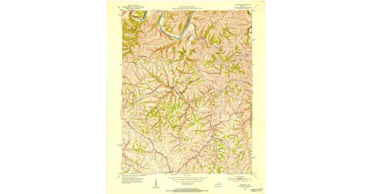 1952 Map of Buckeye, Garrard County, KY — High-Res | Pastmaps