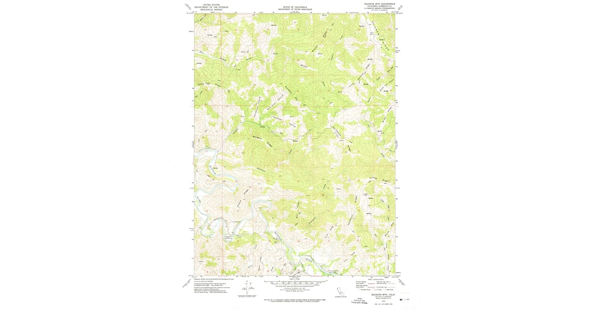 1970 Map of Buckeye Mtn, Humboldt County, CA — High-Res | Pastmaps