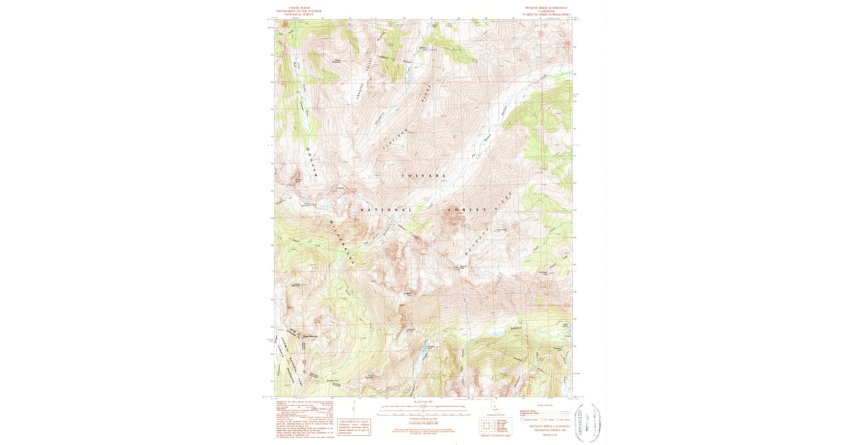 1990 Map of Buckeye Ridge, Mono County, CA — High-Res | Pastmaps