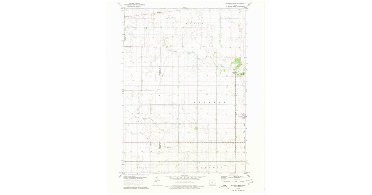 1979 Map of Buckeye West, Hardin County, IA — High-Res | Pastmaps