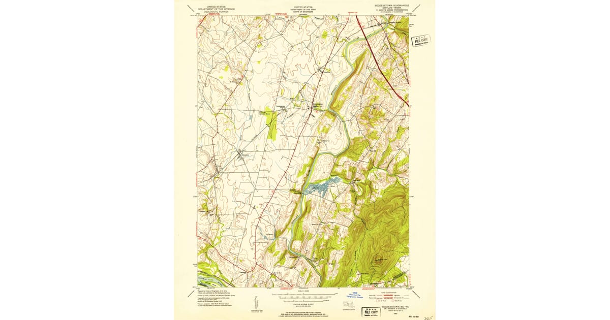 1950s Maps of Poplar Thicket, MD | Pastmaps