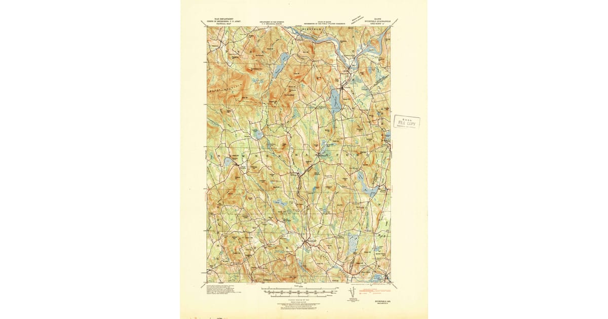 1942 Map of Buckfield, Oxford County, ME — High-Res | Pastmaps