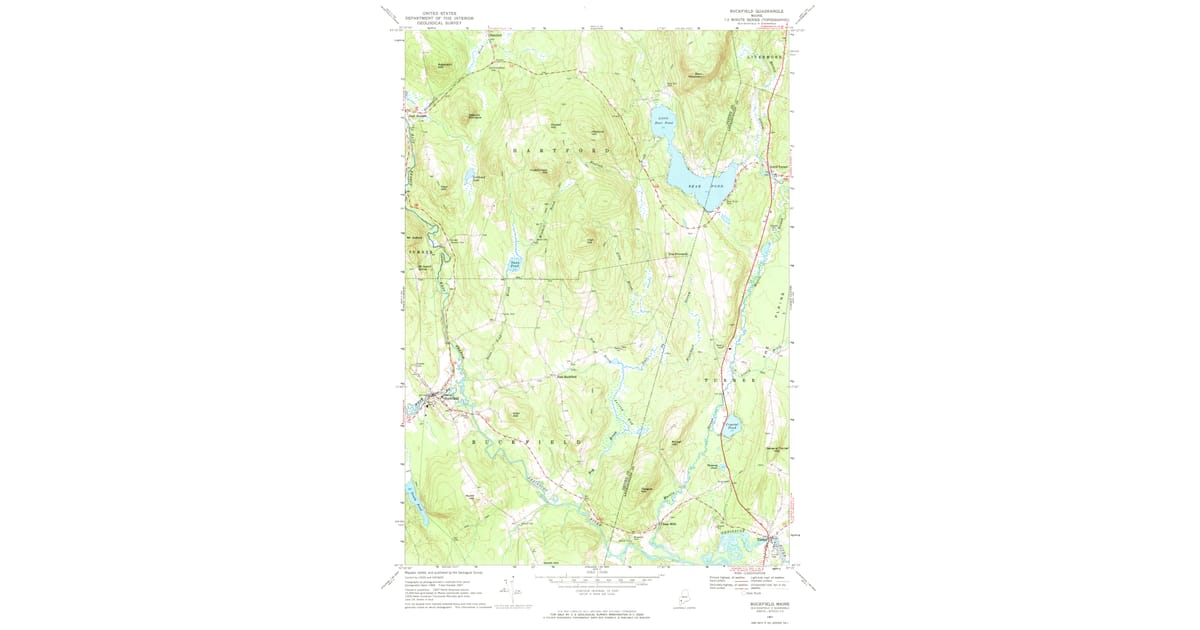 1967 Map of Buckfield, Oxford County, ME — High-Res | Pastmaps