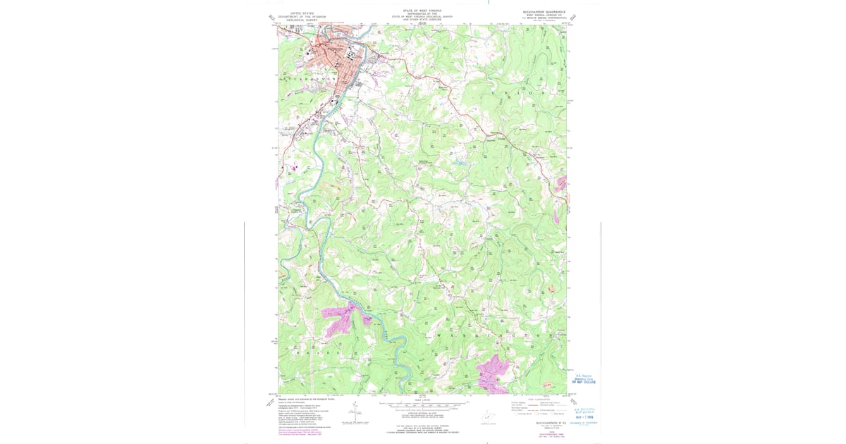 1974 Map of Buckhannon, WV — High-Res | Pastmaps