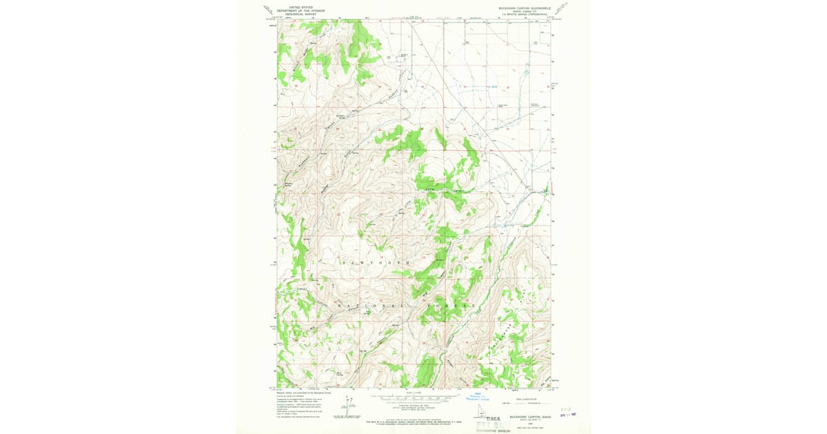 1965 Map of Buckhorn Canyon, Cassia County, ID — High-Res | Pastmaps
