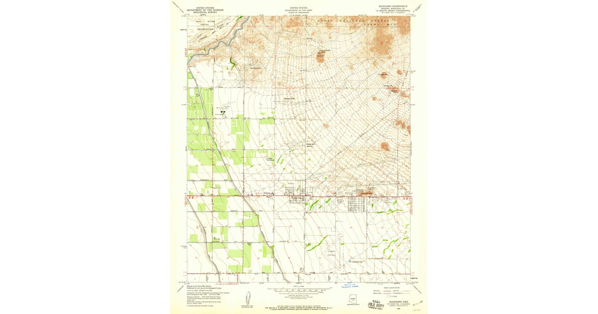 1956 Map of Buckhorn, Maricopa County, AZ — High-Res | Pastmaps