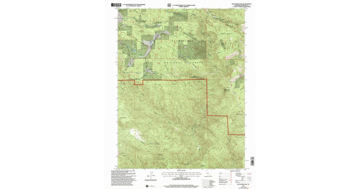 2001 Map of Buckhorn Peak, Mariposa County, CA — High-Res | Pastmaps