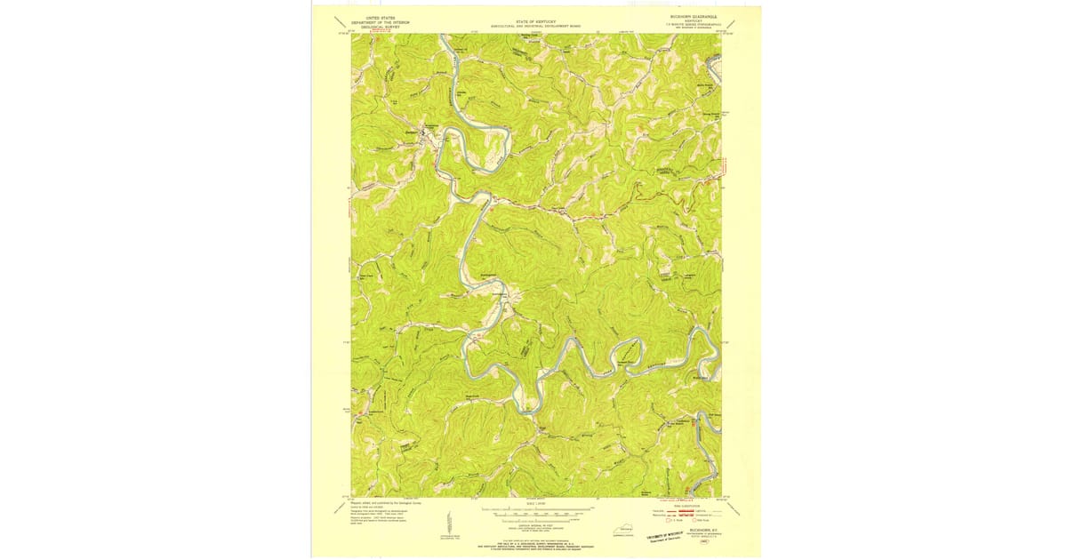 1953 Map of Buckhorn, KY — High-Res | Pastmaps