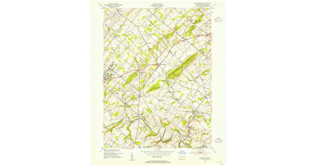 1953 Map of Buckingham, Bucks County, PA — High-Res | Pastmaps