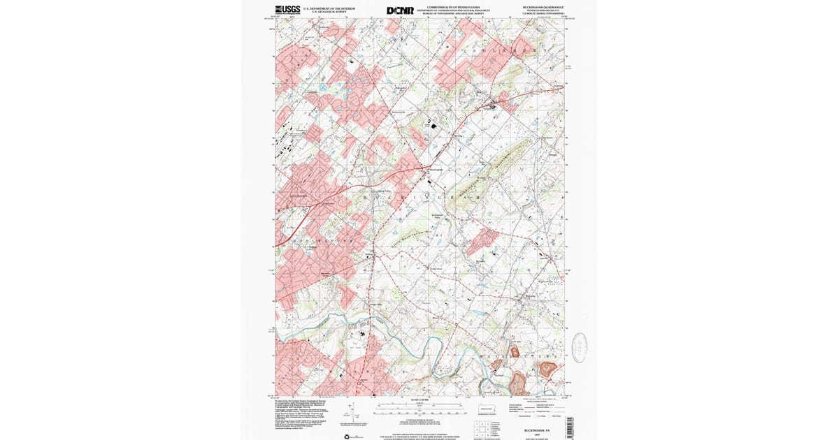 1999 Map of Buckingham, Bucks County, PA — High-Res | Pastmaps
