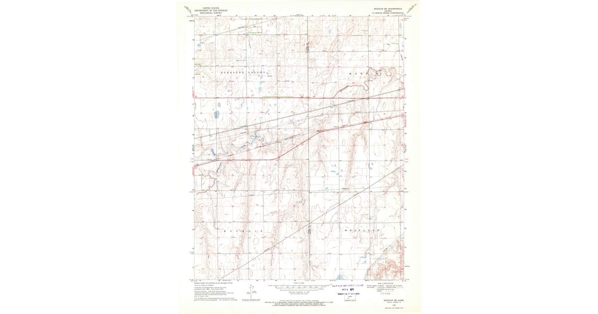1969 Map of Bucklin SE, Ford County, KS — High-Res | Pastmaps