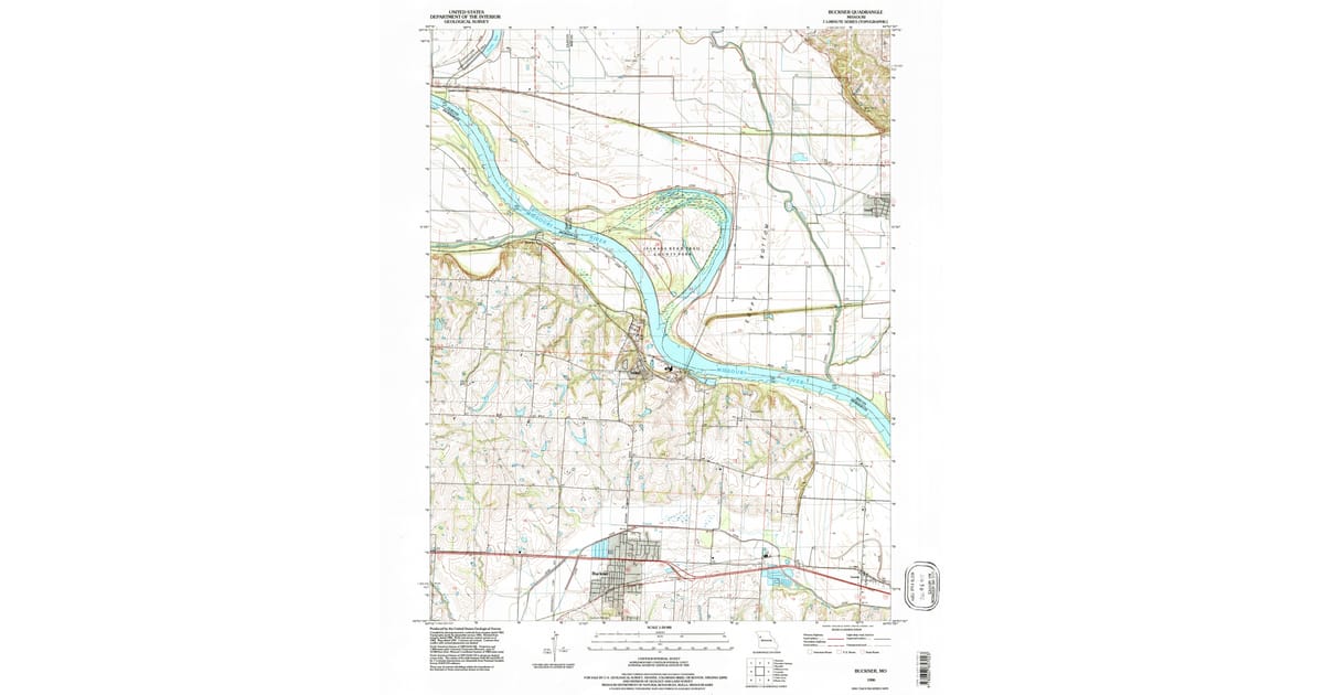 1990 Map of Buckner, MO — High-Res | Pastmaps