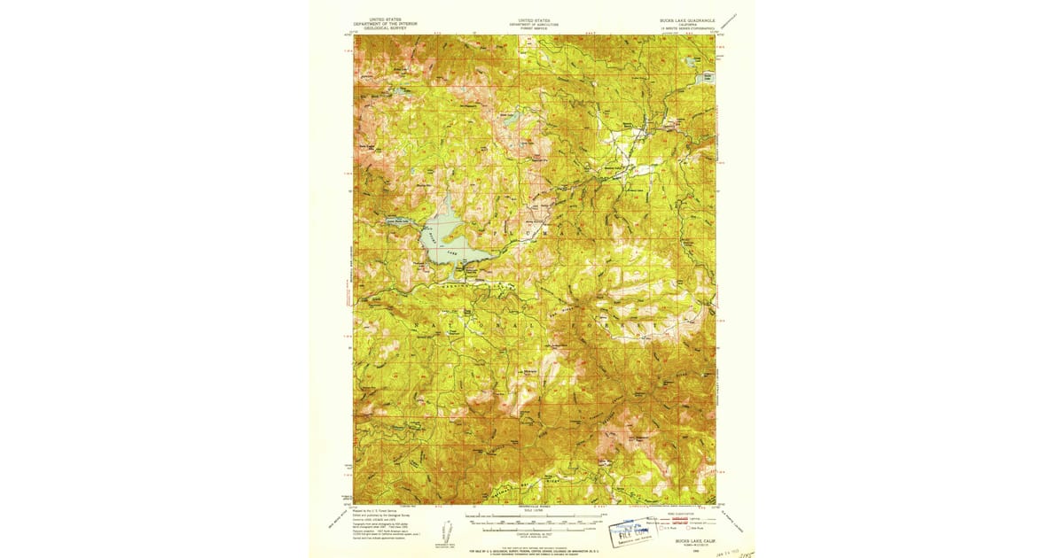 1950 Map of Bucks Lake, CA — High-Res | Pastmaps