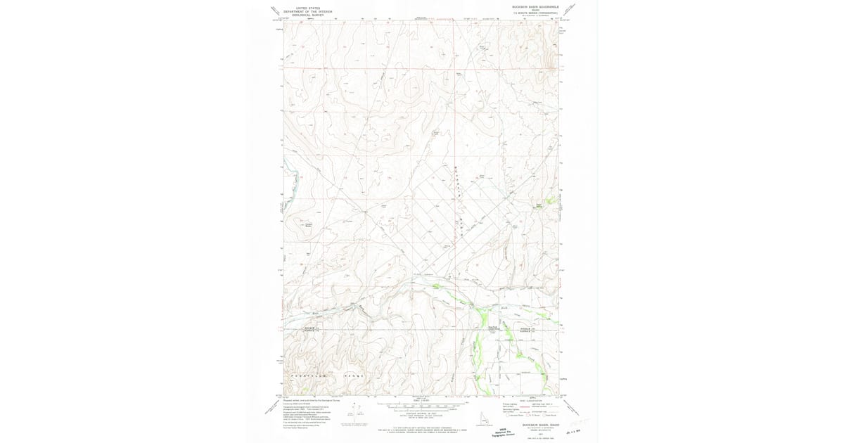 1971 Map of Buckskin Basin, Bingham County, ID — High-Res | Pastmaps