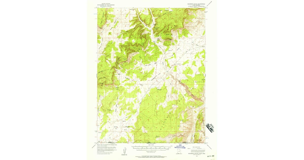 1954 Map of Buckskin Gulch, Kane County, UT — High-Res | Pastmaps
