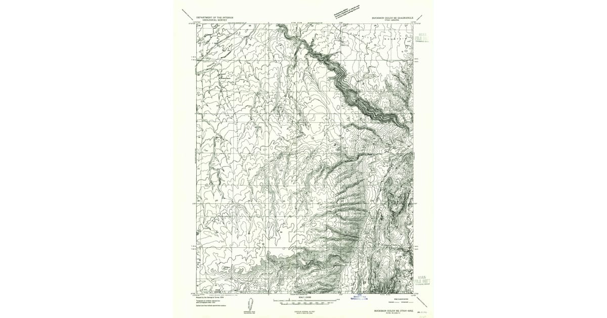 1954 Map of Buckskin Gulch SE, Kane County, UT — High-Res | Pastmaps