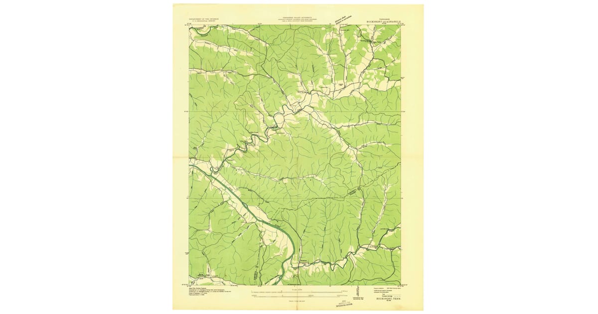 1936 Map of Bucksnort, Humphreys County, TN — High-Res | Pastmaps