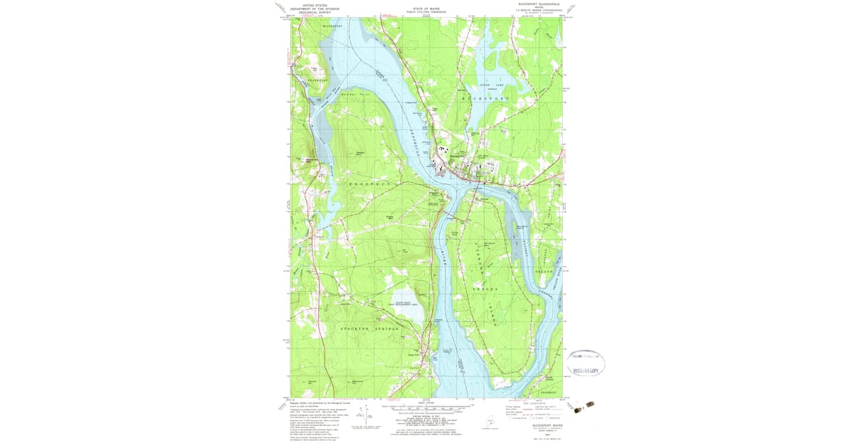 1982 Map of Bucksport, Waldo County, ME — High-Res | Pastmaps