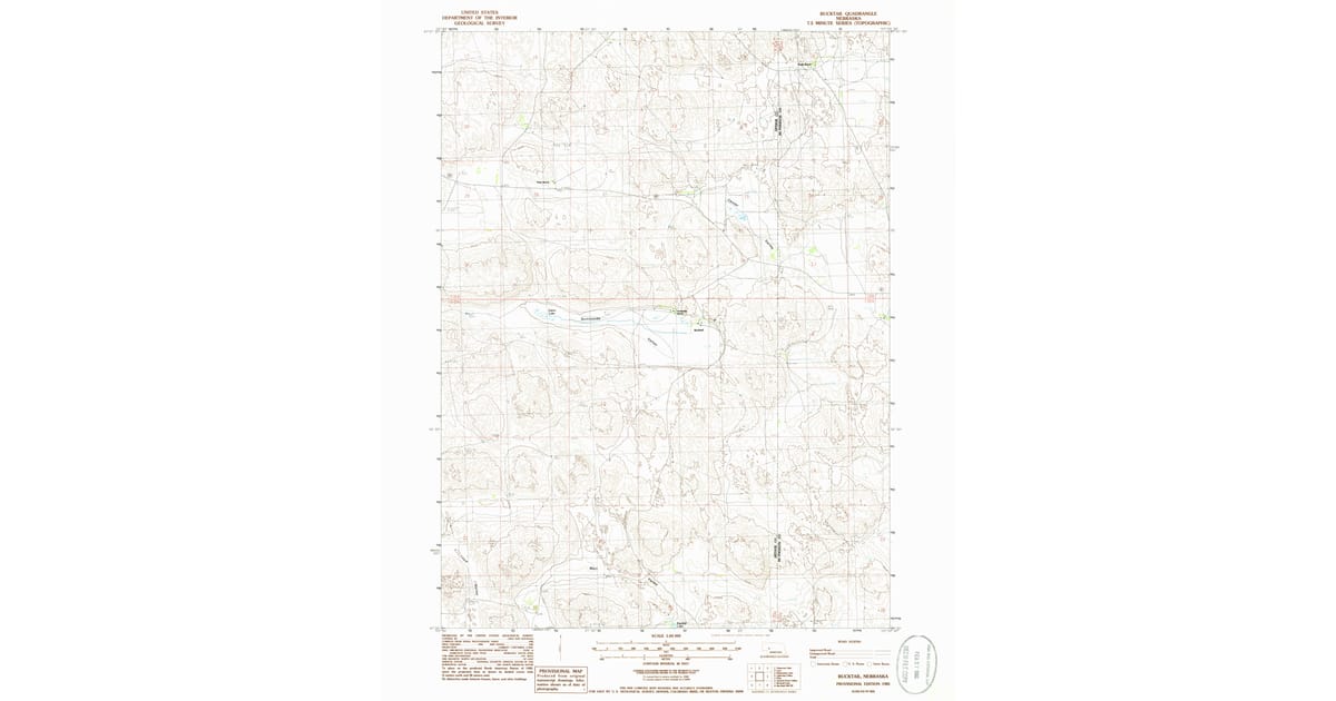 1985 Map of Bucktail, Arthur County, NE — High-Res | Pastmaps