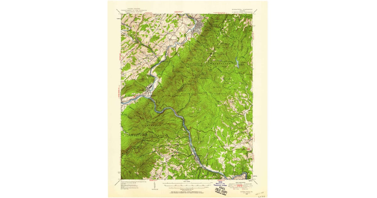1950 Map of Buena Vista, Amherst County, VA — High-Res | Pastmaps