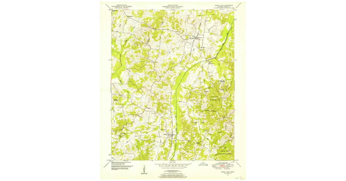1950 Map of Buena Vista, Carroll County, TN — High-Res | Pastmaps