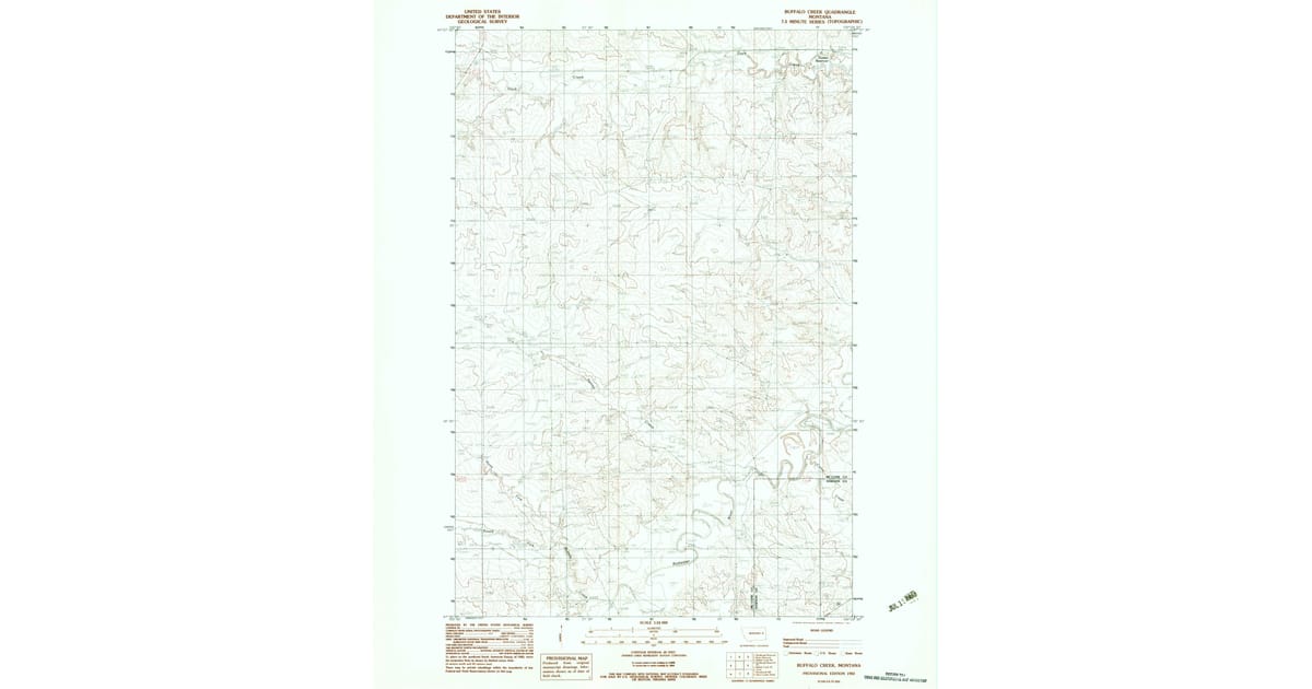 1983 Map of Buffalo Creek, McCone County, MT — High-Res | Pastmaps