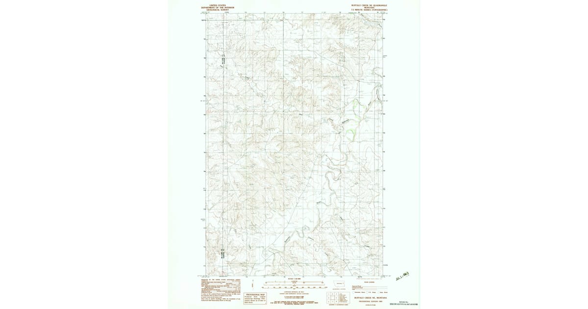1983 Map of Buffalo Creek NE, Dawson County, MT — High-Res | Pastmaps